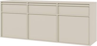 Selsey Selsey Evo - Sideboard 3-türig hängend mit 3 Schubladen, Graubeige, 154 cm