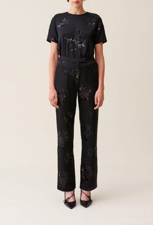 Claudie Pierlot Pantalon sequins brod&eacute;s noir