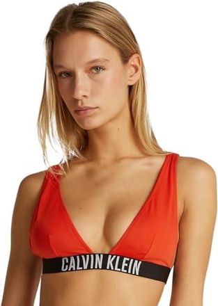Calvin Klein Haut de Bikini Brassière Femme Rembourrage Amovible, Rouge (Flaming Chili), L