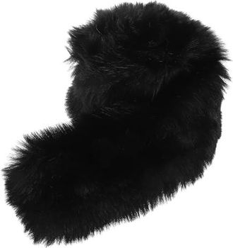 Holibanna &Eacute;charpe En Fausse Fourrure Longue Noire Douce, &Eacute;charpe Chaude Dhiver Pour Femme Polyvalente, Cache-cou Moelleux Confortable, Accessoire Hiver &Eacute;l&eacute;gant 