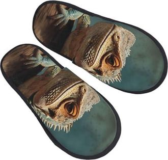 Generic Chaussons Femme Homme Lézards Chaussons Antidérapantes Doublées En Peluche Chaude Pantoufles, Pour Fête, Mariage, Hommes, M