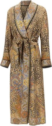 Etro Femme, Manteaux, Multicolore, Taille: 40 FR Manteau Peignoir en Soie avec Motif Cachemire et Animalier