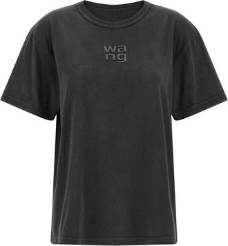 Alexander Wang Femme, Tops, Noir, Taille: 40 FR Crystal Hotfix Tee
