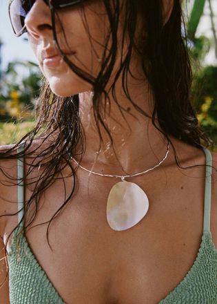 Mango Collier rigide coquillage argent - Femme - Taille unique - MANGO