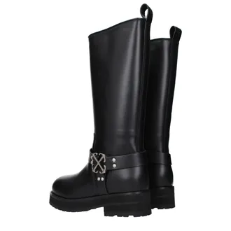 Off-white Studded Leather Boot - Black