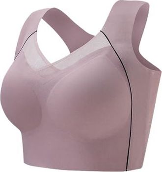 Generic Soutien-Gorge de Sport Push-up sans Coutures pour Femme, Couleur Unie, Dos sans Coutures, r&eacute;sistant aux Chocs, avec parois lat&eacute;rales &eacute;largies (100-120