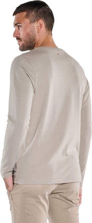 Emilio Adani Langarmshirt Herren Langarm-Shirt strukturiert, Braunbeige