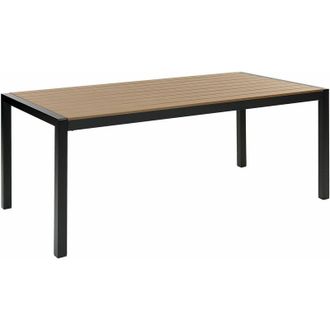 Beliani Gartentisch VERNIO 180 cm 90 cm Metall Braun / Schwarz