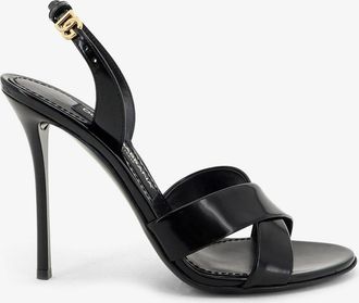 Dolce & Gabbana Keira shiny calfskin leather sandals - DOLCE & GABBANA - gender_Woman