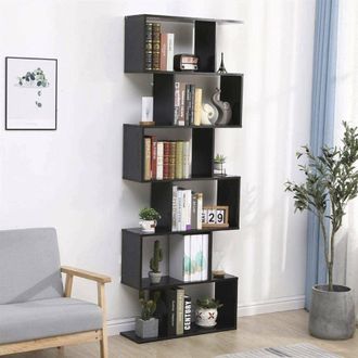 Dmora B&uuml;cherregal Lucio, Schrank mit Regalen, B&uuml;robibliothek, 100 % Made in Italy, 80 x 25 x 192 cm, Schiefer