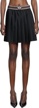 Versace Pleated Wool-Mohair Mini Skirt