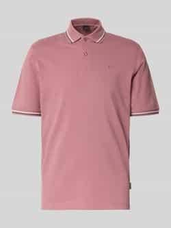 Bugatti Poloshirt mit kurzer Knopfleiste