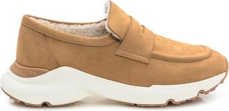 Tod's Femme, Chaussures, Brun, Taille: 36 EU Mocassin en daim doubl&eacute; de peau lain&eacute;e