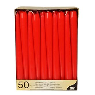 Papstar Papstar - Lot de 2 x 50 Bougies de chandelier Ø 2,2 cm 25 cm rouge