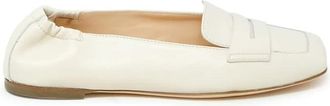 AGL Cream Leather Loafers With Classic Penny Strap - Gr. 38 (EU) - in Beige