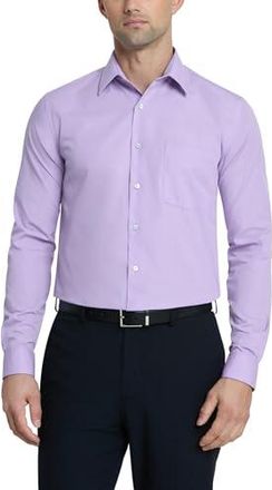 Van Heusen Chemise habillée en Popeline Coupe Classique Unie, Opaque, Lavande, 18 Neck / 36-37 Sleeve Homme