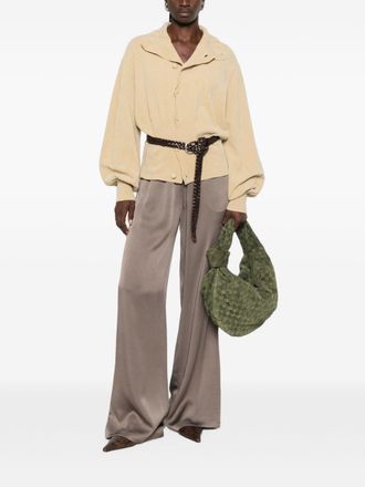 Fabiana Filippi Wide-Leg Satin Trousers - Brown