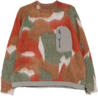 And Wander pull en maille à poches zippées - Marron