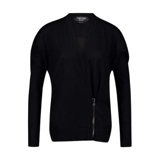 Tom Ford Schwarzer Cashmere Wrap Cardigan - - Knitwear - Damen - Schwarzk - M