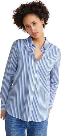 Street One Damen Gestreifte Hemdbluse, White, 36