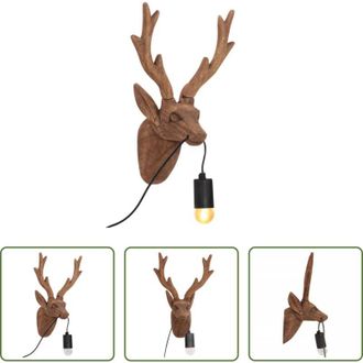 vidaXL vidaXL Lampe en bois - Lampe murale en forme danimal 25 W 28x20x40 cm E27