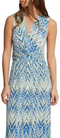 Morgan Femme Robe Longue en Maille sans Manches col en V 241-ROBER/MULTICO/34