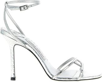 Jimmy Choo London Femme, Chaussures, Gris, Taille: 38 1/2 EU 1998 Leo 100 Sandales