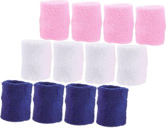 Pretyzoom 12 Stück Teiliges Elastisches Sportschweißband Atmungsaktivem Handgelenkschutz für Jugendliche Dehnbar Komfortabel und Strapazierfähig für Basketball 