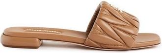 Miu Miu Mules matelass&eacute; en cuir