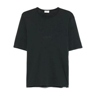 Saint Laurent Kurzarm-Rundhals-T-Shirt - - Tops - Herren - Schwarzk - M
