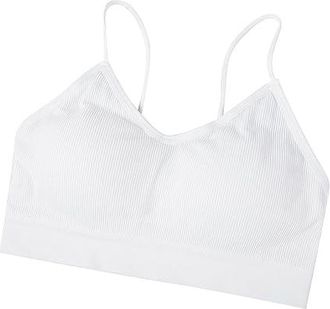 Generic Soutien-gorge 2026 pour femme - Couleur unie - Tube de fil - Sangle de poitrine, blanc, XL