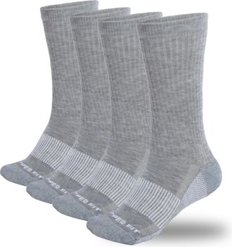 Copper Fit Unisex-Erwachsene Crew Sport Socks-2 Pack Laufsocken, grau, Small-Medium (2er Pack)
