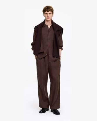 Arket Lockere Leinenhose -Braun