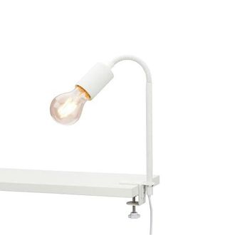 Briloner Leuchten - Klemmleuchte, Klemmlampe, 1x E27, max. 10 Watt, inkl. Kabelschalter, inkl. Flexarm, Metall, Wei&szlig;, 477mm, 2600-016