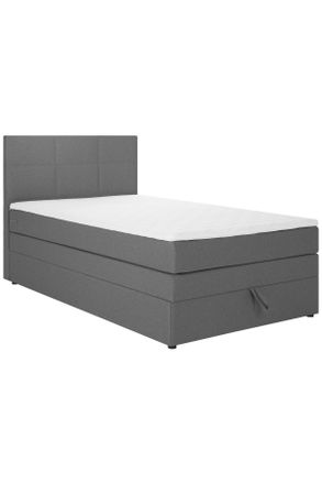 Welnova Boxspringbett, Anthrazit, Textil, H4, H&ouml;he ca. 17 cm, 90x200 cm, gepolstertes Kopfteil, Stoffauswahl, in verschiedenen Gr&ouml;&szlig;en erh&auml;ltlich, Kinder- & Ju