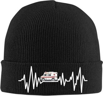 Generic Battement De Coeur DAmbulance Bonnet Hiver Doux Bonnet Tricoté Thermique Bonnets pour Femme Décontractée Extérieur