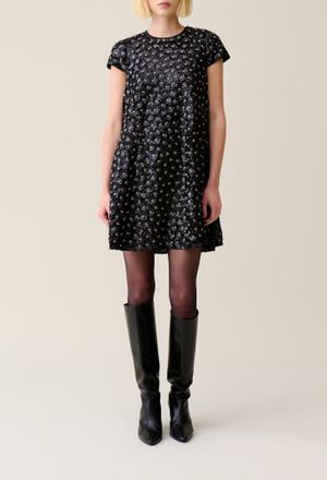 Claudie Pierlot Robe courte babydoll brod&eacute;e