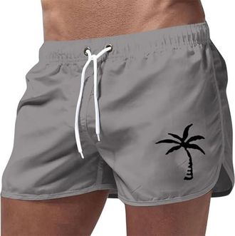 Generic Short de bain hawa&iuml;en &agrave; s&eacute;chage rapide avec poches pour homme, gris, 3XL