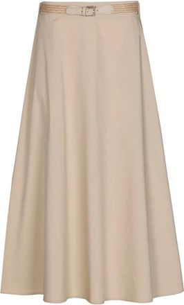 Marie M&eacute;ro Femme, Jupes, Beige, Taille: 44 FR Jupe Midi Trap&egrave;ze