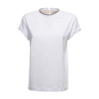 Brunello Cucinelli T-Shirts - - Tops - Damen - Wei&szlig; - L