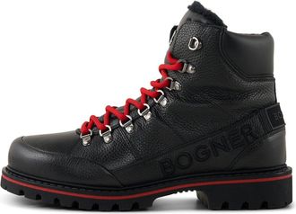 Bogner Mid Boots Helsinki mit Spikes für Herren - Schwarz/Rot - 44