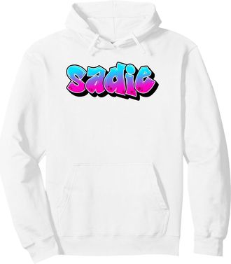 BDAZ Sadie Graffiti Personalisierter Name Blau Rosa Frauen M&auml;dchen Pullover Hoodie