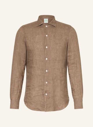 Finamore Finamore 1925 Leinenhemd Tokyo Nico Regular Fit braun