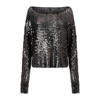 Mes Demoiselles... Pailletten Strickoberteil - - Tops - Damen - Schwarzk - S