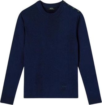 A.P.C. A.p.c., Homme, Pulls, Bleu, Taille: S Maille ras du cou