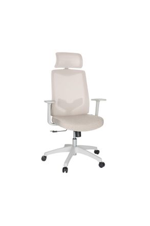 MID.YOU Mid.you Drehstuhl, Hellgrau, Beige, Kunststoff, Textil, Drehkreuz, 69x115x68 cm, Wippfunktion, Sitzfl&auml;che 360&deg; drehbar, ergonomische R&uuml;ckenlehne, Arbe