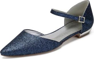 Generic Mariage Chaussures &Agrave; Talon Plate Chaussure Mari&eacute;e Mariee Femme Robe De Soir&eacute;e Confortable Mari&eacute;e Plates Escarpin 1.8Cm,Dark Blue,42 EU