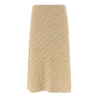 Fabiana Filippi Femme, Jupes, Jaune, Taille: 36 FR Sequin Denim-Effect Tweed Midi Skirt