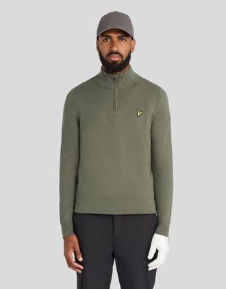 Lyle & Scott Golf-Pullover mit Viertelrei&szlig;verschluss