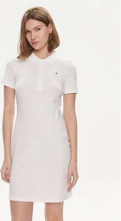 Tommy Hilfiger Kleid f&uuml;r den Alltag 1985 WW0WW37853 &Eacute;cru Slim Fit